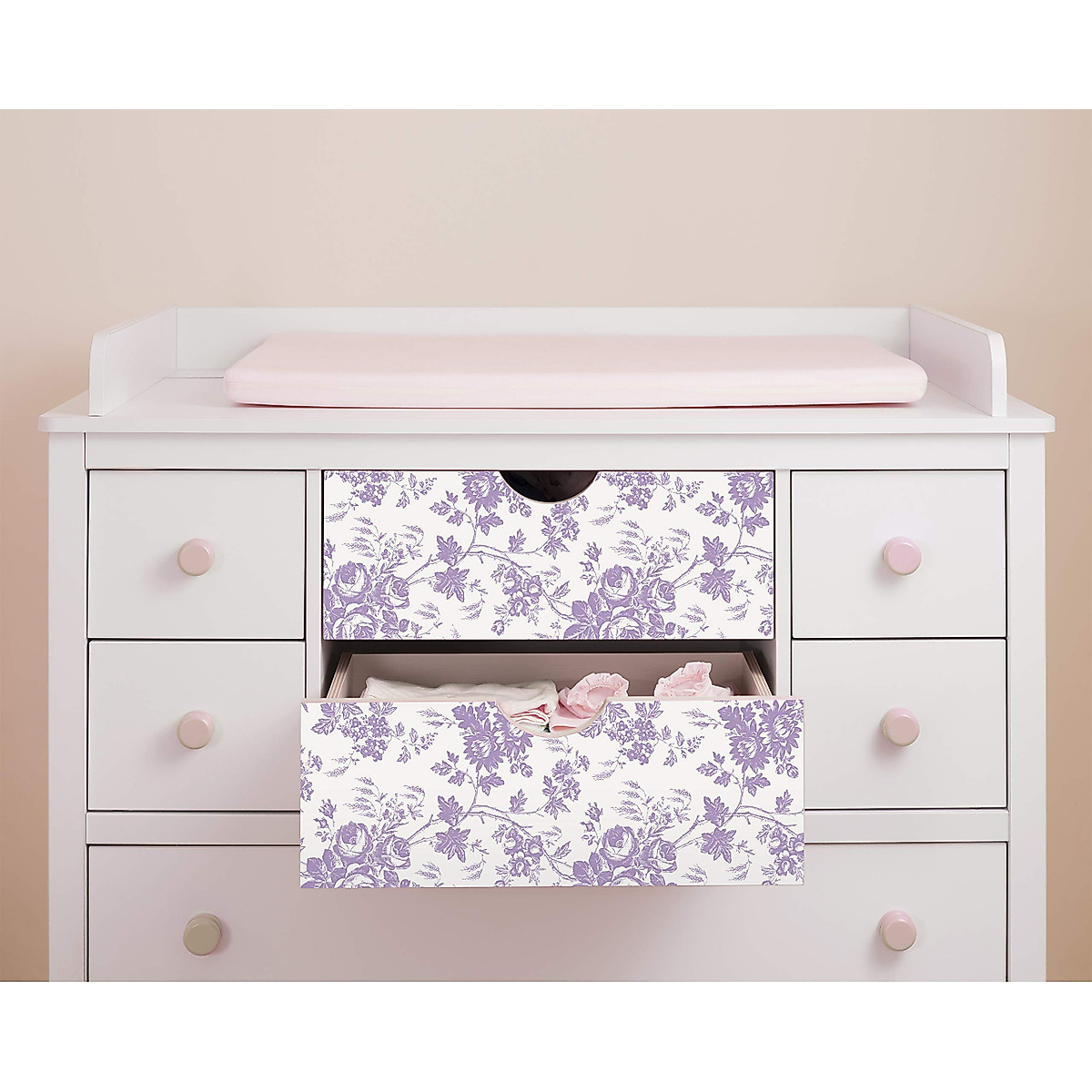 Con-Tact Brand Creative Covering, 18-Inches by 9-Feet, Toile Lavender Self-Adhesive Vinyl Drawer and Shelf Liner, x 9'