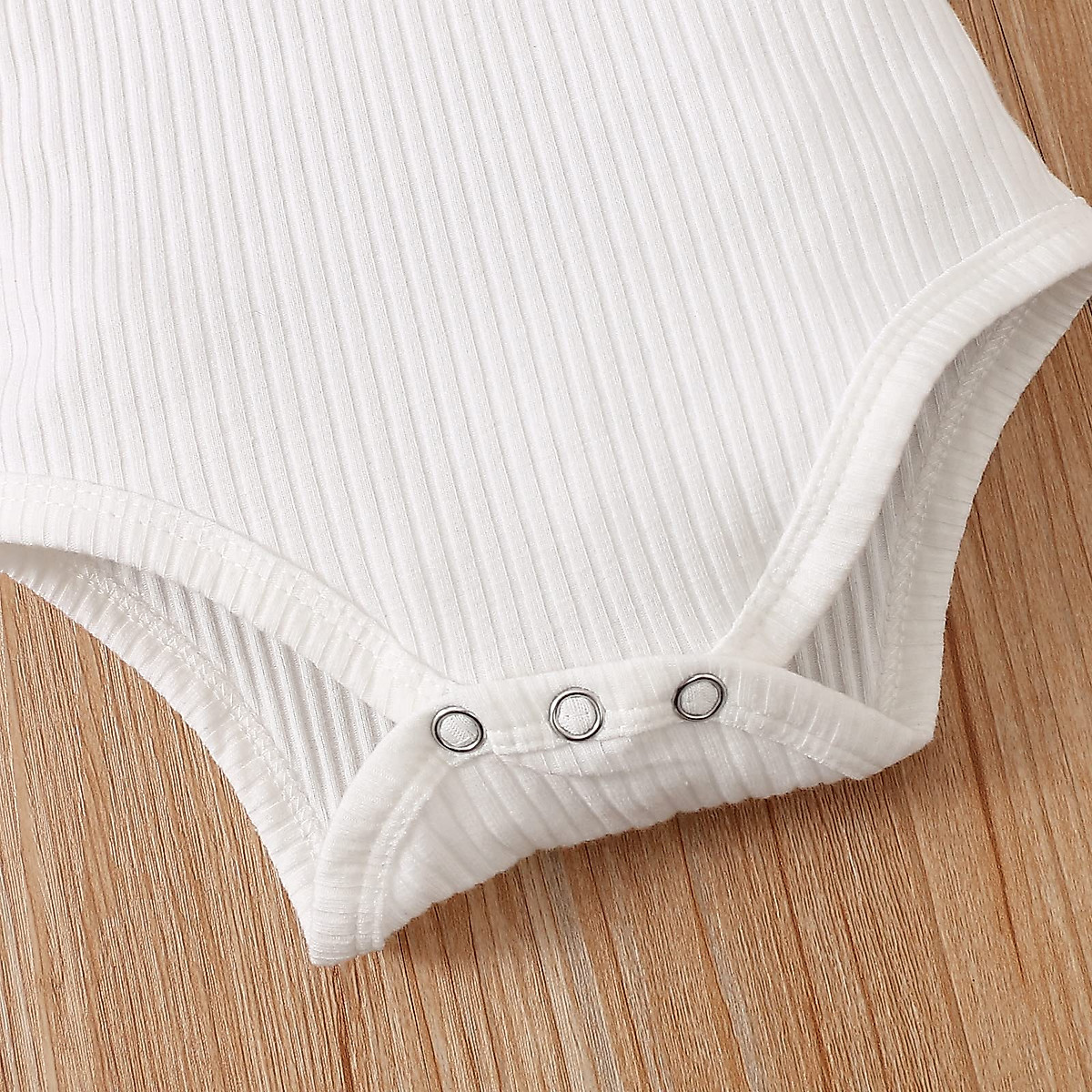 Voonlie Baby Girl Clothes Outftts Ruffle Short Sleeve Ribbed Romper+Suspender Skirt + Headband Summer Clothing Set