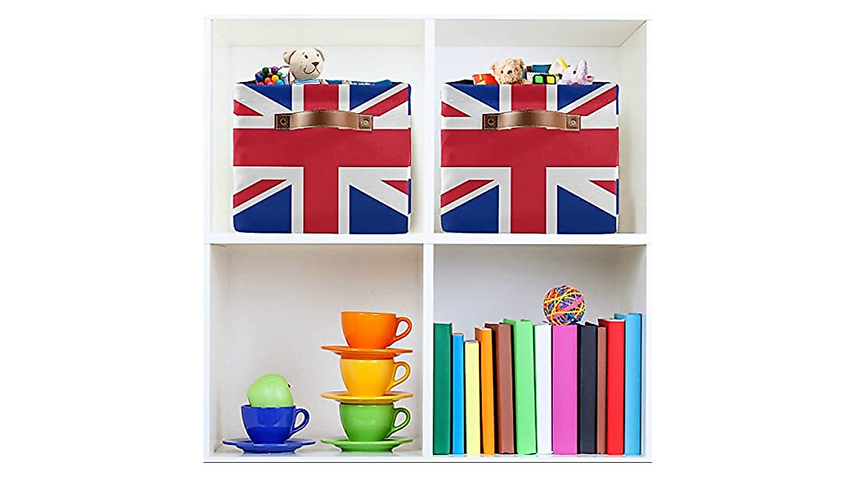 AUUXVA UK Flag Union Jack Storage Bins Basket, Vintage British Flag ...