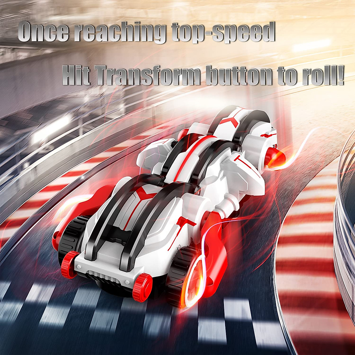 HCTENGIINE Birthday Graduation for Girls Boys Gifts Outdoor Summer Toys Remote Control Snake, RC Stunt Snake 360° roll Snake Toy，2 Batteries for 30+min ，Toys for 6+ Teen Girls, Red