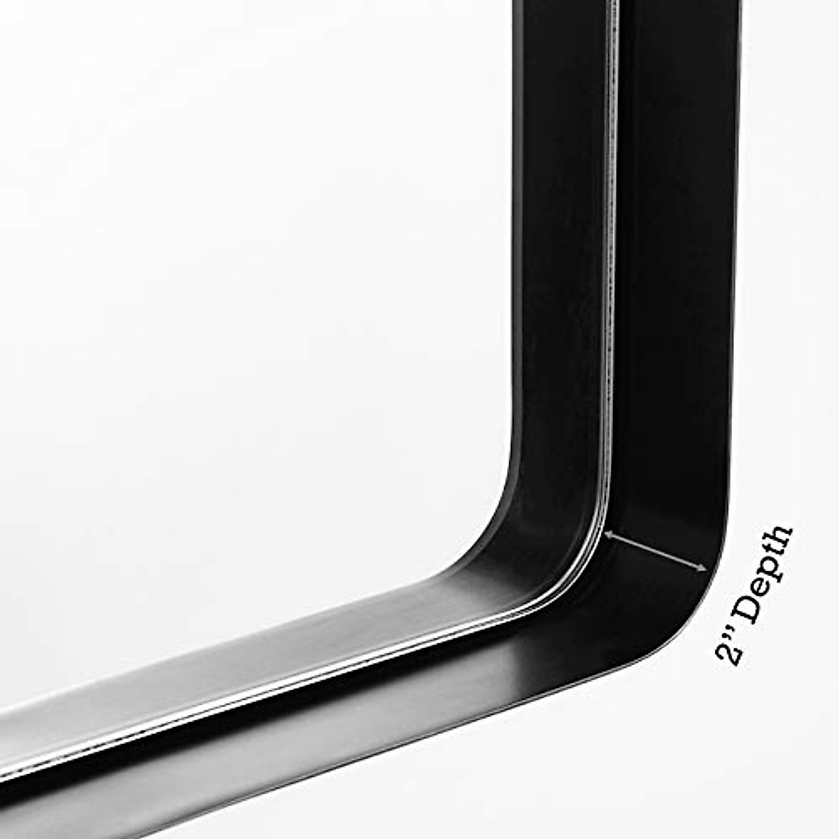 TEHOME 20x30 Black Metal Framed Bathroom Mirror for Wall in Stainless Steel Rounded Rectangular Bathroom Vanity Mirrors Wall Mounted