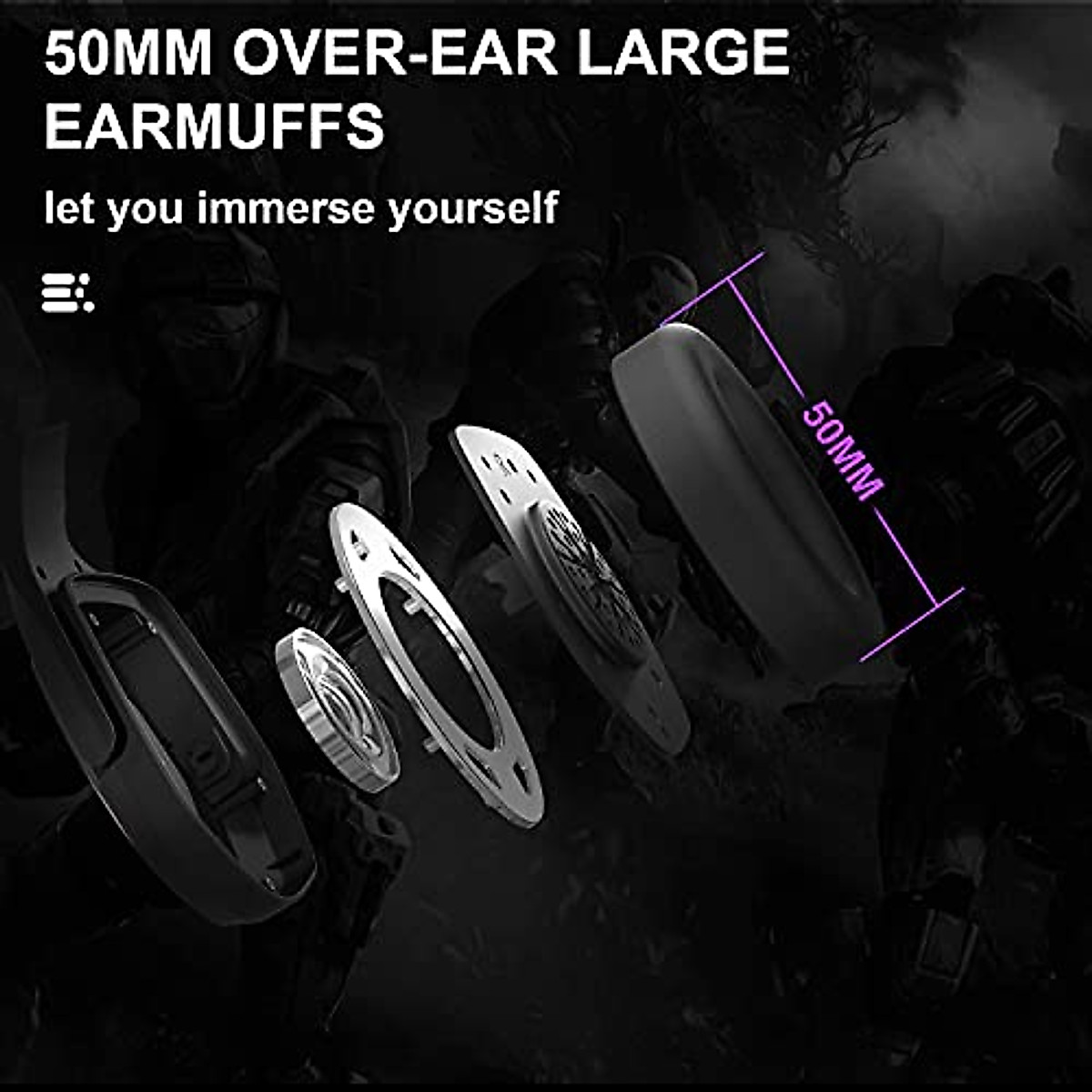 Anivia Computer Gaming Headset -3.5mm Wired Headsets with Soft Memory Earmuffs Over Ear Headphones with Mic Stereo Bass Surround for Multi-Platforms (Purple)