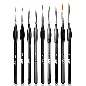 Mr. Pen- Miniature Paint Brushes, 9 Pcs, Detail Paint Brush Set, Fine Paint Brush, Fine Detail Paint Brush Set, Detail Paint Brushes, Model Paint Brushes, Detail Brush Set, Mini Paint Brushes