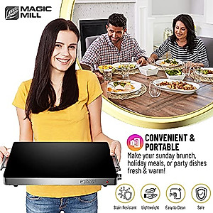 Magic Mill Extra Large Food Warmer for Parties | Electric Server Warming Tray, Hot Plate, with Adjustable Temperature Control, for Buffets, Restaurants, House Parties, Party Events (21" x 16")