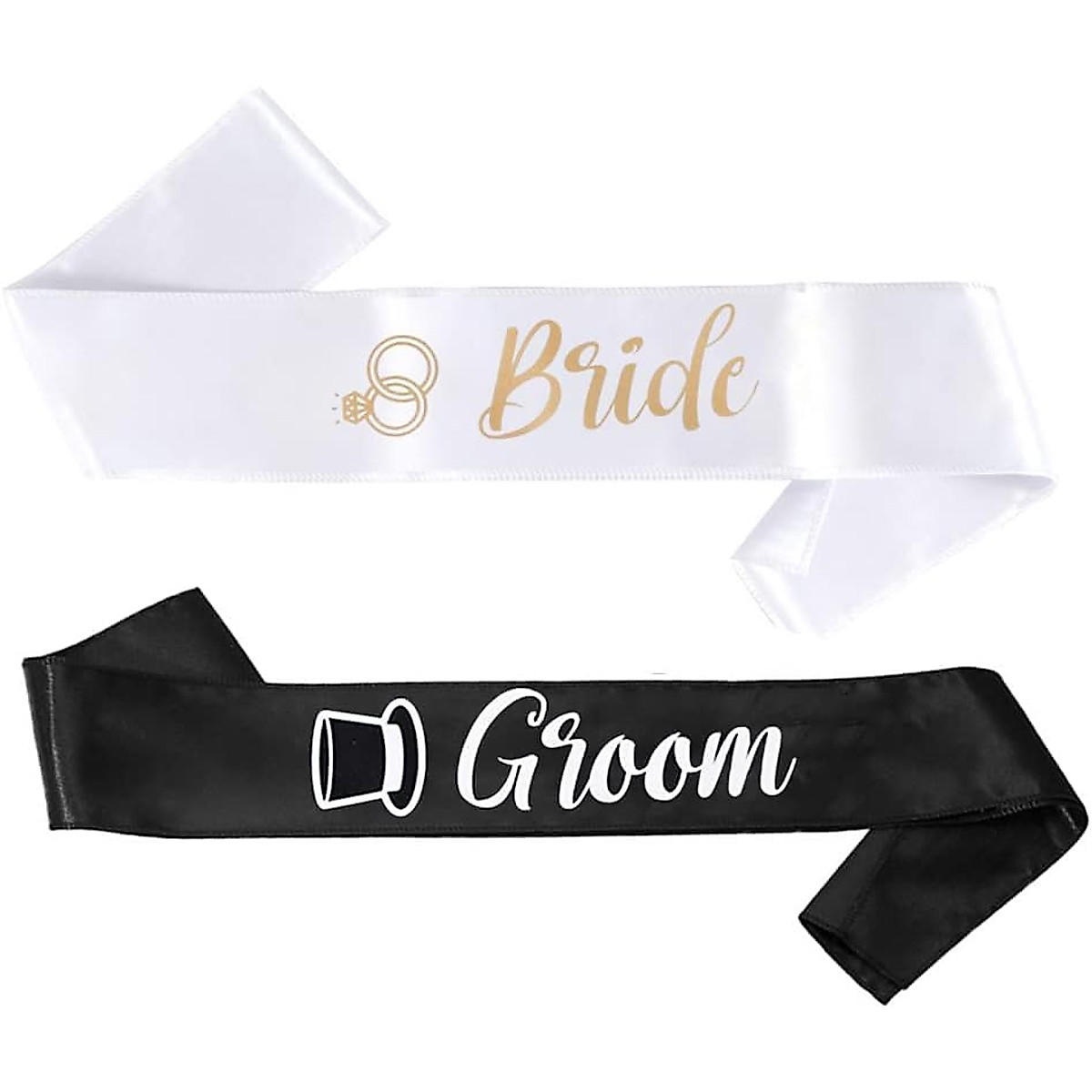 Bride & Groom Sash Set - Bride to Be Sash Groom to Be Sash Engagement Party Favors, Bachelor Bachelorette Party Supplies Bridal Shower Sash Set Decorations Just Married Gift Engaged Decor Accessories