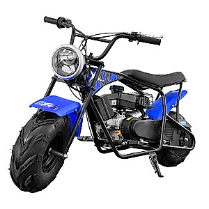 XtremepowerUS Pro-Series 99cc 3.5HP Gas Powered Off Road Trail Bike Dirt Bike Ride One Bike, Mini Bike for Adults & Kids Over Age 13+, Blue