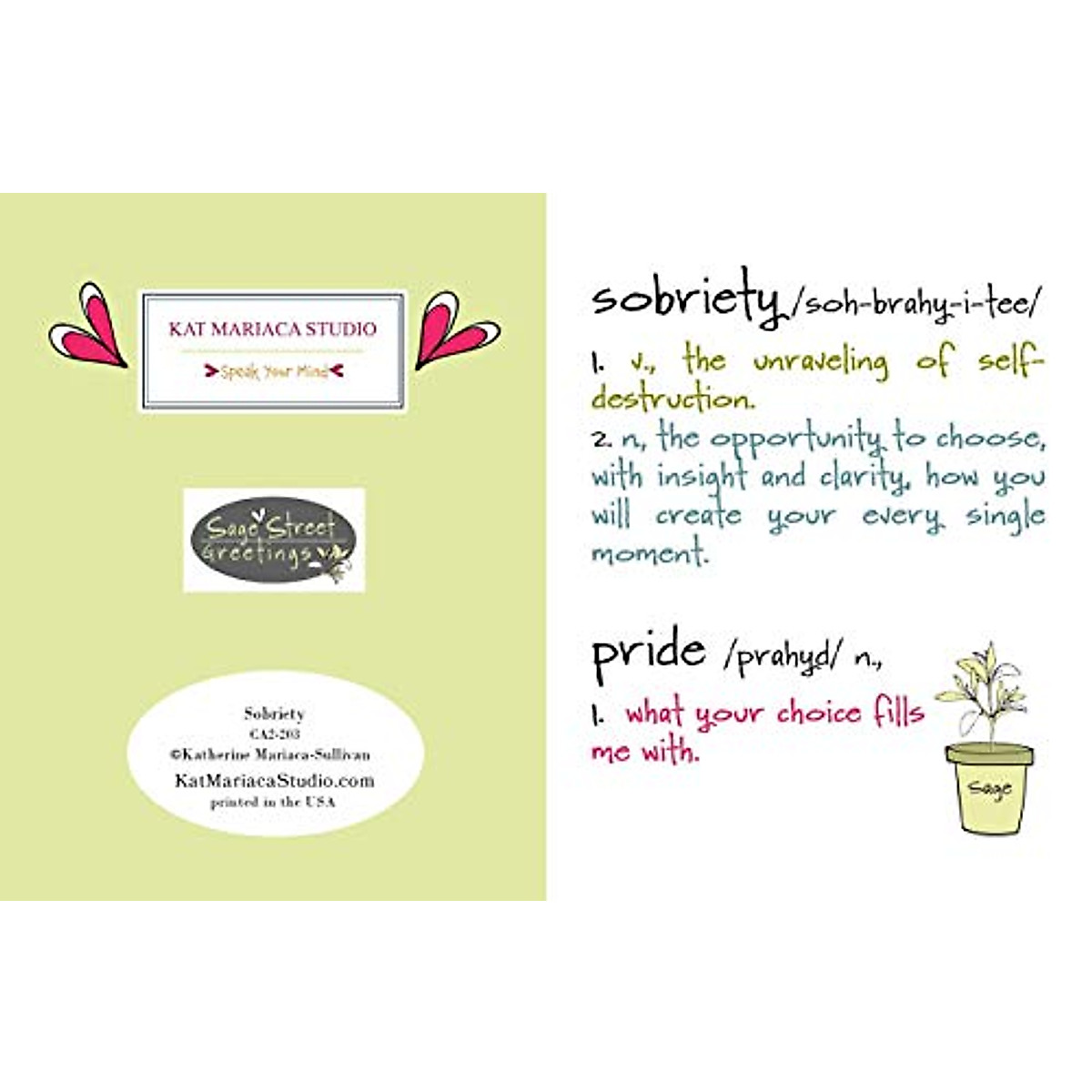 Recovery Cards - Sobriety Greeting Card - Sober Anniversary Cards - Motivation Cards for AA Recovery - Sober Cards - Alcoholic Recovery - Card and Envelope Set - Blank inside