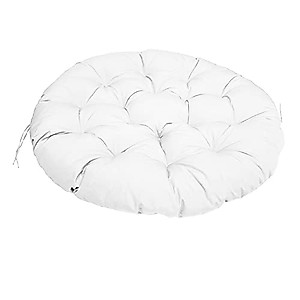 Milageto Outdoor Seat Cushion Hammock Chair Seat Cushion 60x60cm Replacement Removable Patio Seat Cushion for Hanging Basket Chair Garden Egg Chair, White