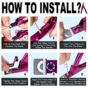 Elegant Violet Red Premium Adjustable Stainless Steel Artificial Acrylic Fake False Nail Tip Clipper Cutter Trimmer Manicure Pedicure Sharp Blade Clip Tool for Salon Home Nail Art Beauty Design DIY