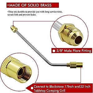 MCAMPAS 6Ft Propane Regulator and Hose, Propane Elbow Adapter 3/8 inch Male Flare Universal Fit for Blackstone Griddle Grill,Blackstone 17"/22"/28"/36" Griddle Gas Grill Regulator Replacement