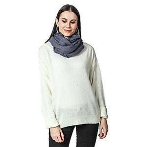 PASHWRAP Cashmere Wrap Handwoven in Kashmir - Luxurious large Cashmere Scarf for Women Lightweight (Slate)