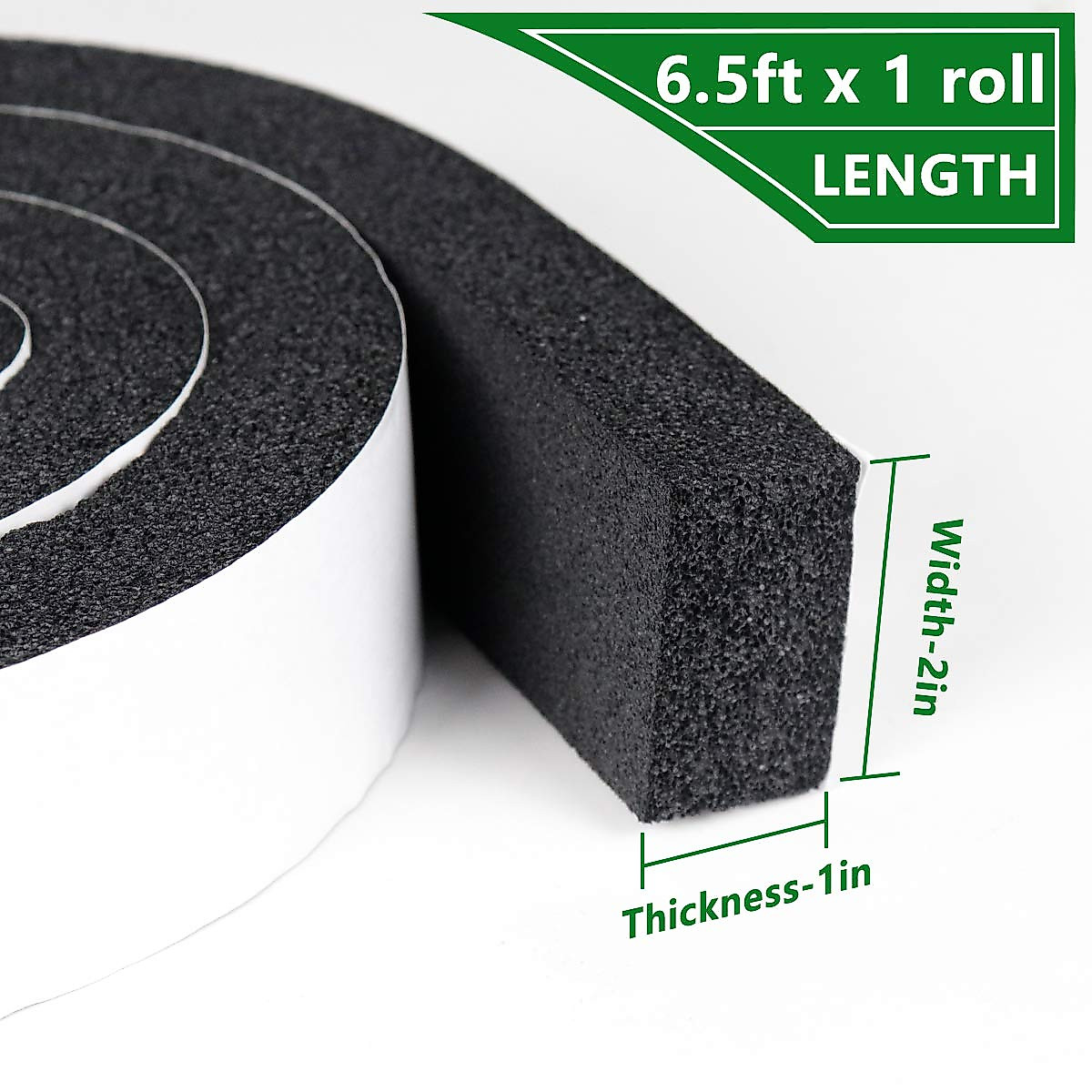 Forestchill Window Air Conditioner Foam Seal Tape with Strong Adhesive, 2 Inch Wide X 1 Inch Thick, High Resilience AC Insulating Foams Weather Strip, 6.5 Feet x 1 Roll