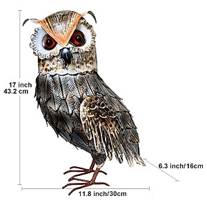 ElegantFloraDcor Metal Owl Sculpture, Indoor Home Furniture Decoration Art Craft Gift, Outdoor Garden Lawn 3D Art Sculpture