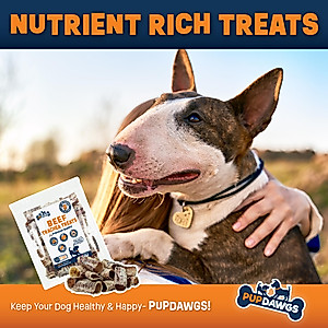 PUPDAWGS 7" Beef Trachea Dog Training Treats | Dental Chews for Dogs | All Natural Dog Treats Made in USA | Beef Esophagus Low Calorie Dog Treats for Joint Health Support (7 Inch Tracheas - 7 Pack)