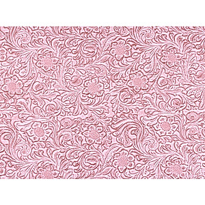 Solid Color Embossed Faux Leather Sheets 12 "x53" (30cm x 135cm) Embossed Texture Leather Fabric, Widely Used in Leather Earrings, Keychains, Sewing DIY Projects ﻿ (Pink)