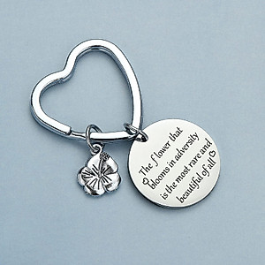 JIUSHUN Mulan inspired Jewelry Mulan Quote Jewelry Daily Reminder Jewelry encouragement Gift Flower Jewelry Motivational Keychain Inspirational Jewelry Motivational Jewelry