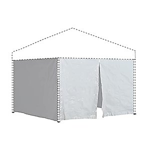 Quik Shade 10' x 10' Instant Canopy Wall Panel Accessory Set for WE100/C100/SX100 Canopies with Zipper Entry, White