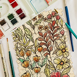 UPlama 300PCS Blank Puzzles, Freeform Blank Puzzle Pieces Blank Wooden Puzzles DIY Jigsaw Puzzles Plain Puzzle Pieces for Crafts, Arts, Card Making (1.18" x 1.18")