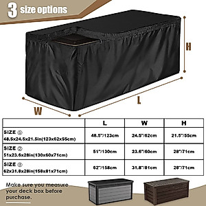 Gicov Deck Box Cover Waterproof Heavy Duty Patio Storage Box Cover with Zipper Outdoor Ottoman Bench Cover Rectangular for Keter Suncast Lifetime Rain Snow Dust Resistant