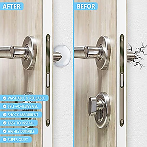 Door Stoppers Wall Protector, 6PCS Reusable Door Bumper with Self Strong Adhesive, Quiet, Shock Absorbent Gel for Home, Office, Wall Protector from Door Knobs