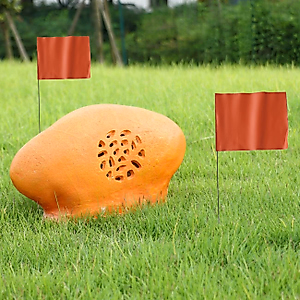 100 Pack Marking Flags 4-Inch by 5-Inch Stake Flags with 16-Inch Wire Staffs (Green)