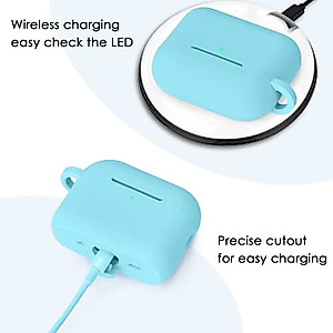 Case for Airpods Pro 2nd Generation - VISOOM Bling Airpods Pro 2 Cases Cover Women Silicone iPods Pro 2 Earbuds Wireless Charging Case Girl Glitter Keychain for Apple Airpod Gen Pro 2 Blue