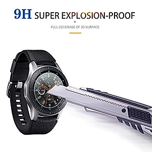 Diruite 4-Pack for Samsung Galaxy Watch 46mm (2018) / Gear S3 Screen Protector Tempered Glass, [2.5D 9H Hardness] [Anti-Scratch] (DO NOT Fit for Galaxy Watch 4 Classic 46mm)