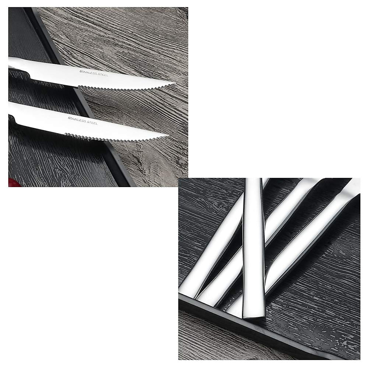 Idotry 6-Piece Stainless Steel Steak Knives, Kitchen Dinner Knives