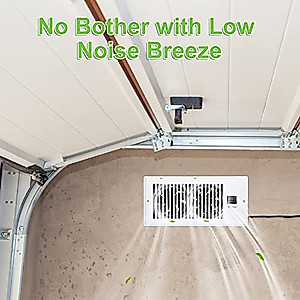 InfiniPower 10 Inch Register Booster Fan with Thermostat, High Velocity Ventilation Fans with 10 Gear Wind Speed Switch and High Precision Thermal Probe, White