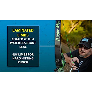 AMS Bowfishing Water Moc Recurve Bowfishing Kit - Right Hand - 45# Draw Weight