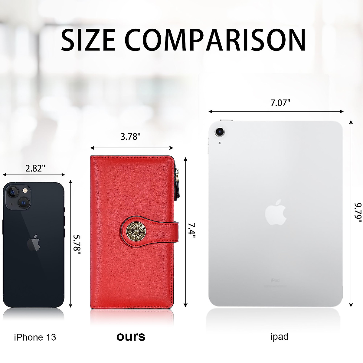 Travelambo Wallets Women RFID Large Capacity Luxury Waxed Leather Clutch Wallet Multi Card Organizer