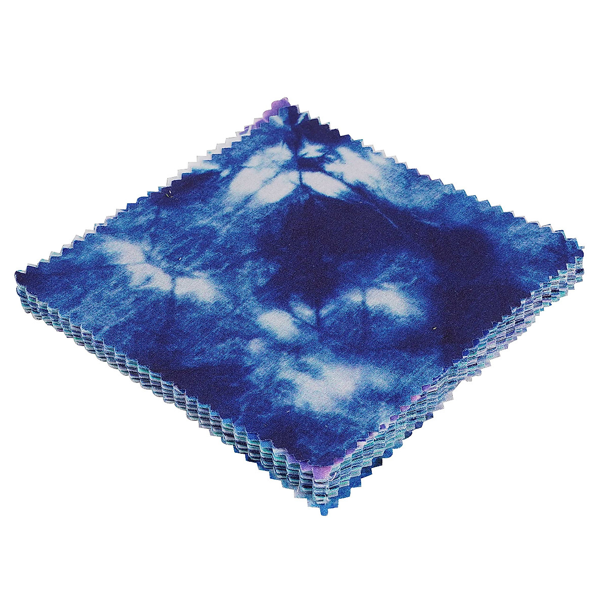 Soimoi Precut 10-inch Tie Dye Prints Cotton Fabric Bundle Quilting Squares Charm Pack DIY Patchwork Sewing Craft- Blue-YF