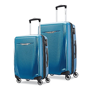 Samsonite Winfield 3 DLX Hardside Expandable Luggage with Spinners, Blue/Navy, 2-Piece Set (20/25)