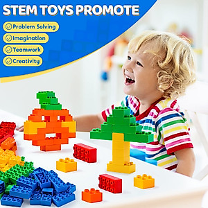 JOYIN 100 Pcs Building Blocks, Building Bricks, Toddler Classic Basic Big Duplicate Blocks, 50 Square and 50 Rectangle Toys Set for Ages 2 3 4 5 Year Old Boys Girls Christmas Birthday Gift