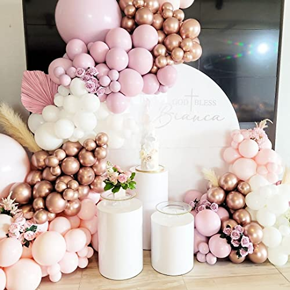 Woaipati Pastel Pink Purple Balloon Arch Kit Double Stuffed Lavender Balloon Garland Baby Shower Decorations for Girl Birthday Party Bridal Shower Bachelorette Engagement Wedding Party Decorations