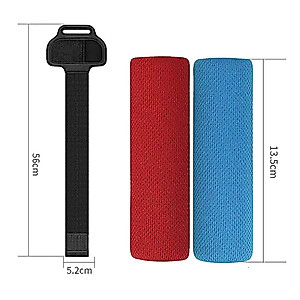 1 Leg Strap and 2 Ring-Con Grips Ring-Con for Nintendo Switch Fit Adventure Game，Non-Slip Grips and Adjustable Leg Strap Compatible （Does not Contain Ring con）(Grey)