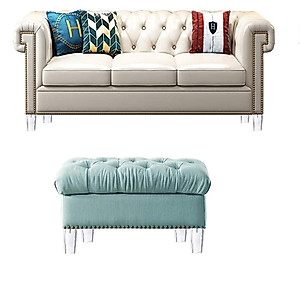 Acrylic Furniture Legs Sofa for Chair Lovseat Ottoman Couch Bed Replacement Bun Feet with Mounting Plates Set of 4 (6 inch Furniture Legs)