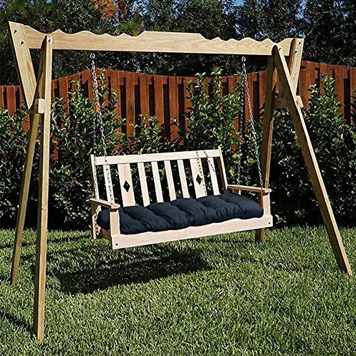 Indoor/Outdoor Bench Cushion, Swing Cushion, 51.2"x19.7", for Lounger Garden Furniture Patio Lounger Bench, Soft Thicken Seat Pads Cushion with Ties for Chaise Rocking Chair Floor Seat Cushion