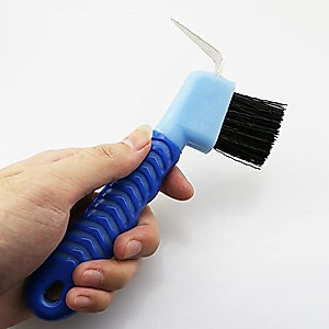 ZYAMY Horse Hoof Pick Brush with Soft Touch Rubber Handle Random Color for Goat, Donkey and Horse