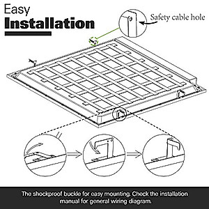 hykolity 2x2 FT LED Flat Panel Troffer Light, 30/40/50W, CCT Selectable 4000K/5000K/6500K Drop Ceiling Office Lights, 115LM/W, 0-10V Dimmable Ultra Slim Recessed Back-lit Fixture, ETL 6 Pack