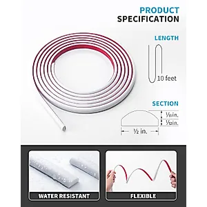 Art3d 10 Ft Peel and Stick Trim for Backsplash Tile Edge, Self-Adhesive Liner for Corner Decor in White