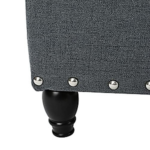 Christopher Knight Home Tatiana Fabric Storage Ottoman, Charcoal