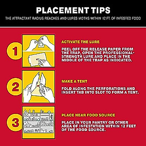 Catchmaster Pantry Pest & Moth Traps 6Pk, Bug Killer for Closet, Kitchen Storage, & Pantry, Sticky Moth Traps for House, Protect Clothes & Carpet, Closet Storage Glue Traps, Pet Safe Pest Control