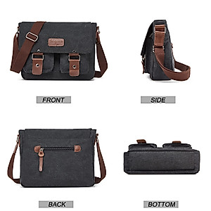 Rexmore Messenger Bag for Men, Canvas Satchel Shoulder Bag Vintage Crossbody 13.3Inch Laptop Bag