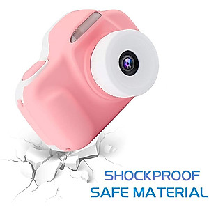 Kids Camera for Girls Age 3-9, Cameras with Flash Toy Gifts for Christmas Birthday, Selfie Video Digital Camera with Cartoon Stickers for Preschool Children 3 4 5 6 7 8 9 Years Old (Pink)