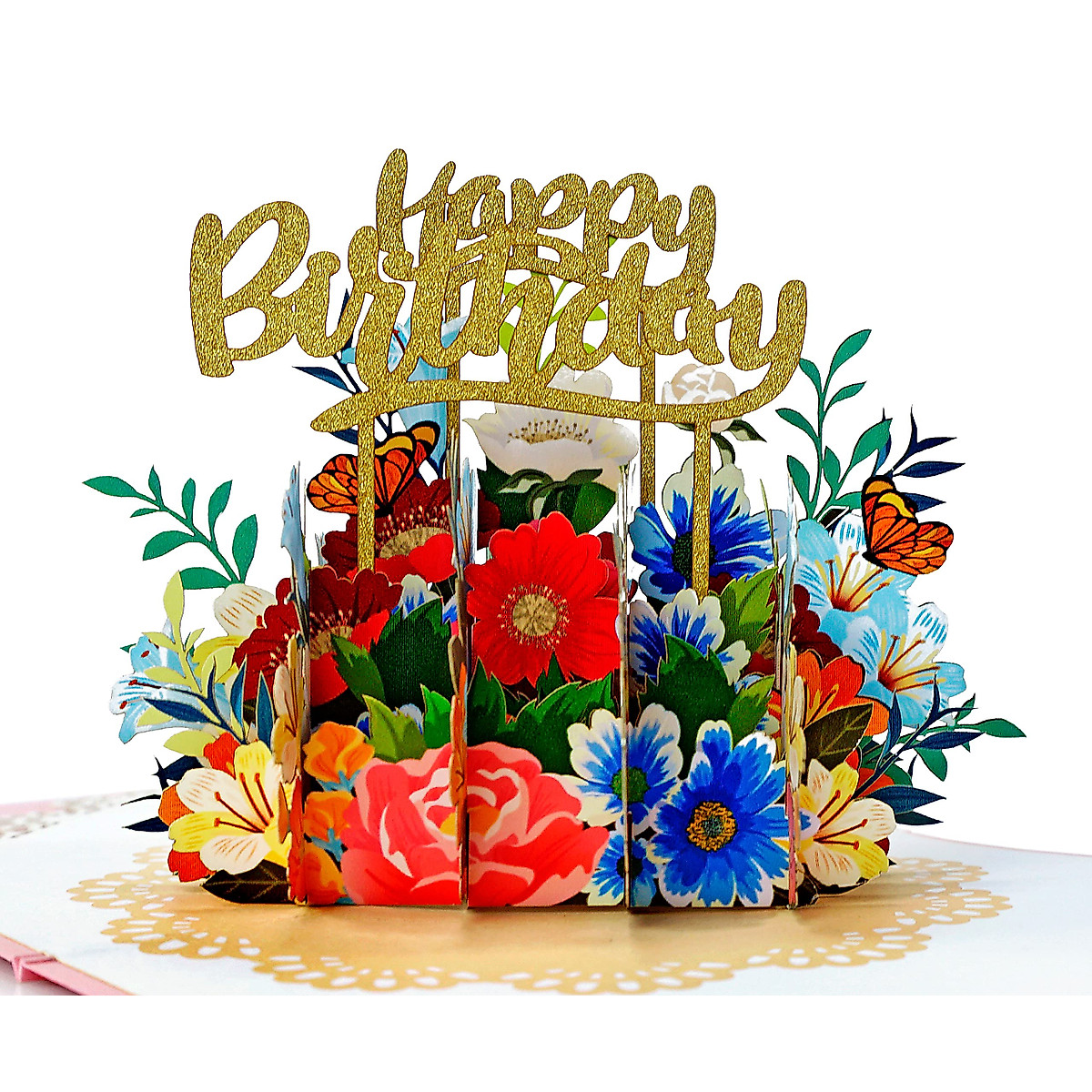 CUTPOPUP Birthday Card Pop Up, Mother's Day, 3D Greeting, Thank You Card (Flowers Birthday)