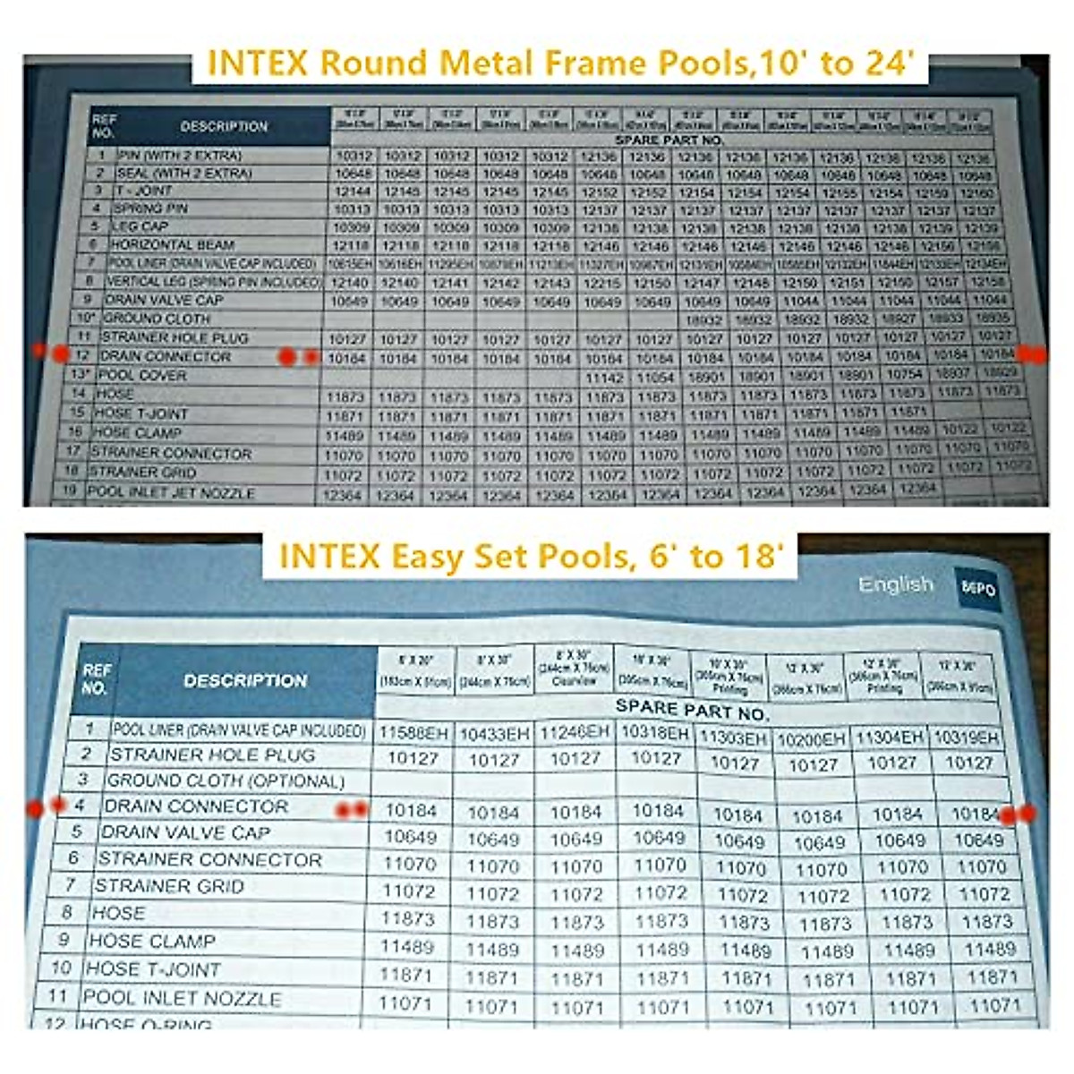Garden Hose Water Drain Plug Connector/Adapter for Intex Round Pool Hose Drain Adapter Parts No.10184 (1)