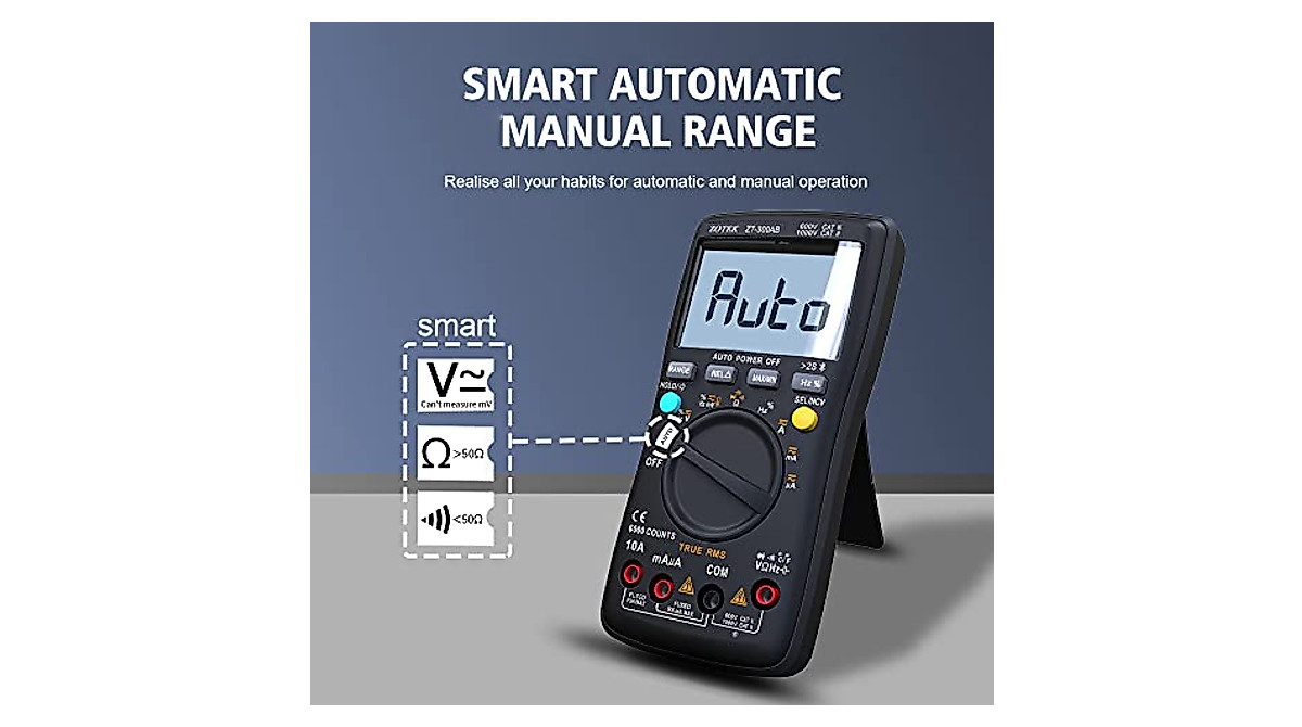 ZOTEK ZT-300AB Bluetooth Digital Multimeter - Accurate Testing