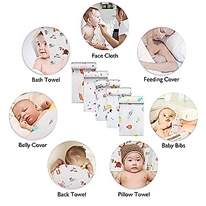 Koo-dib Baby Muslin Swaddle Blanket The Comfy Swaddles Sack 0-3 Months Receiving Baby Blanket Set of 5 Newborn Essentials Must Haves are Swaddle Blankets Baby Girl 30x30 Inches Infant Wraps