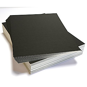 topseller100, Pack of 50 sheets 8x10 UNCUT matboard/mat boards (Black)